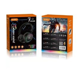 Cuffie con microfono luci led rgb gaming controllo volume pc console ...